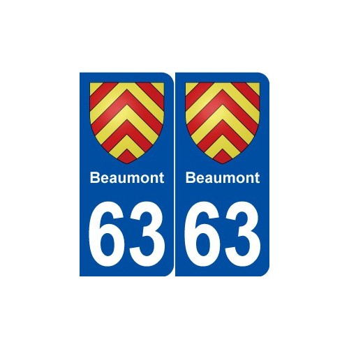 63 Beaumont blason autocollant plaque stickers ville | eBay