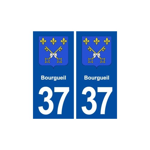 37 Bourgueil blason ville autocollant plaque stickers | eBay