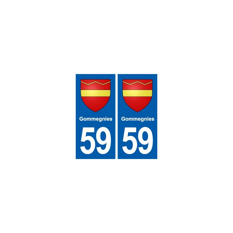 59 Gommegnies blason autocollant plaque immatriculation stickers ville