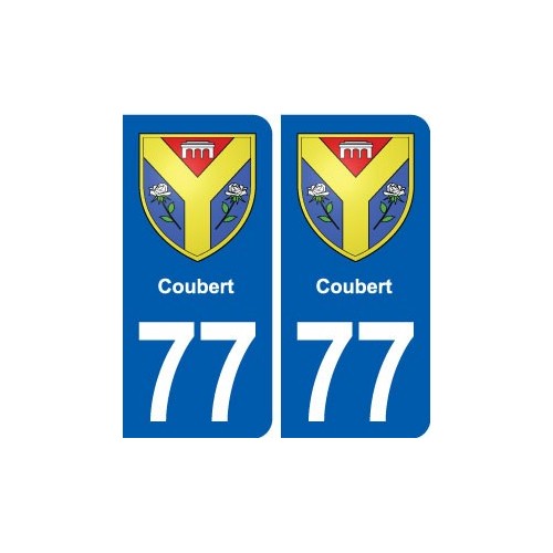 77 Coubert blason autocollant plaque stickers ville | eBay