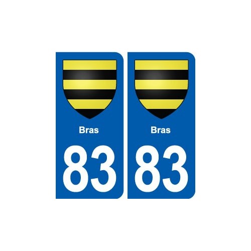 83 Bras blason autocollant plaque immatriculation stickers ville