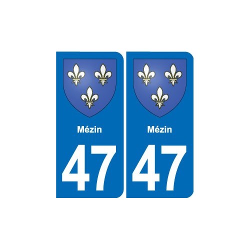 47 Mézin blason autocollant plaque stickers ville | eBay
