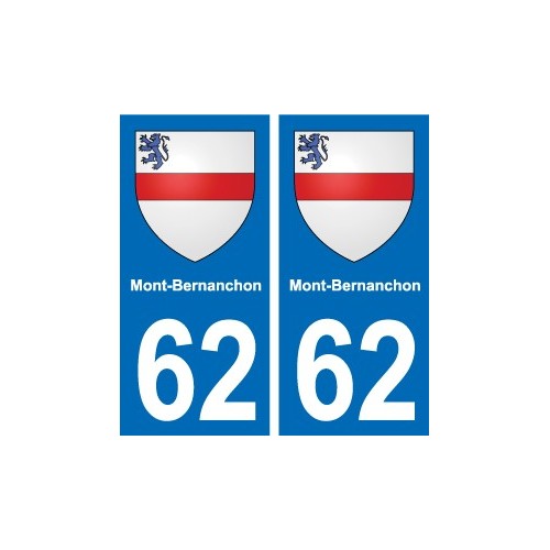 62 Mont-Bernanchon blason autocollant plaque immatriculation stickers ville