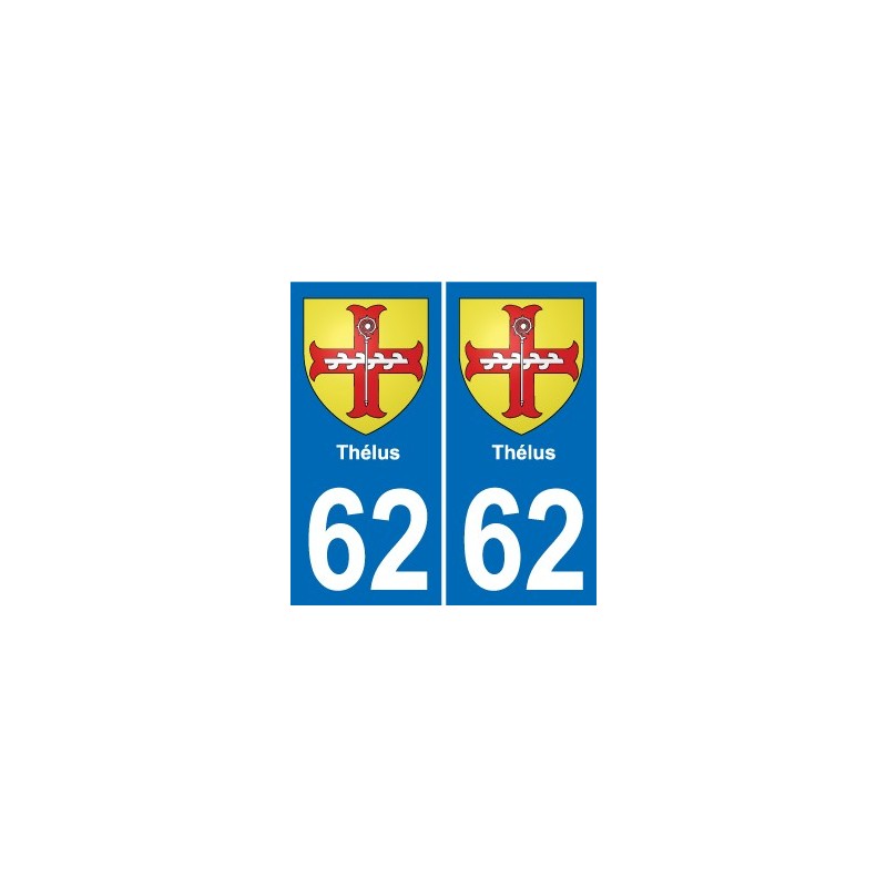 62 Thélus blason autocollant plaque immatriculation stickers ville