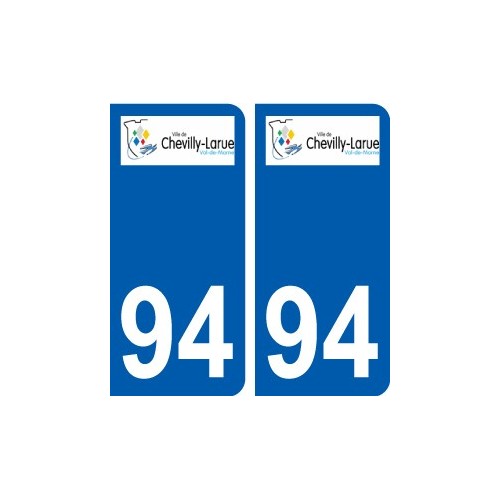 94 Chevilly-Larue logo autocollant sticker plaque immatriculation ville ...