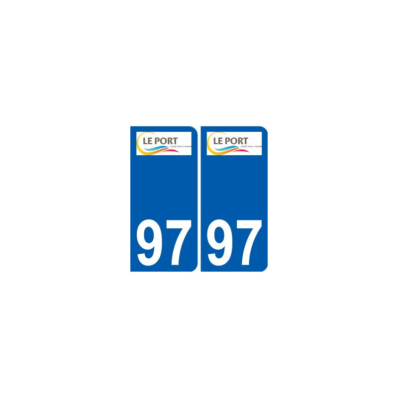 97 Le Port logo autocollant sticker plaque immatriculation ville