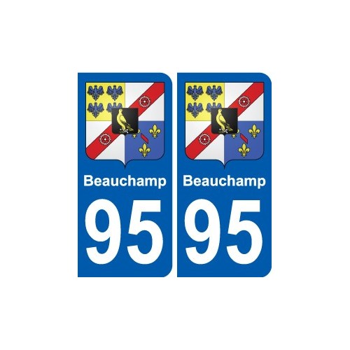 95 Beauchamp blason autocollant plaque stickers ville | eBay