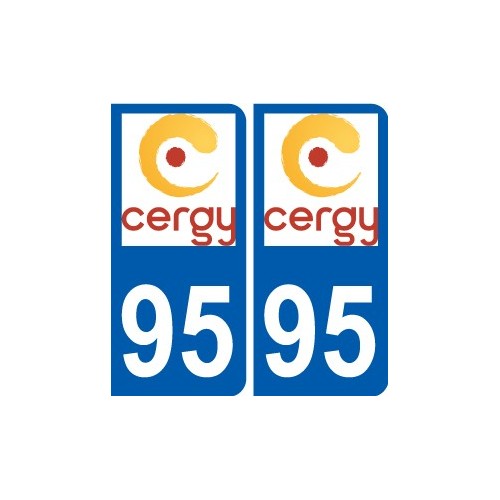 95 Cergy logo autocollant sticker plaque immatriculation ville | eBay