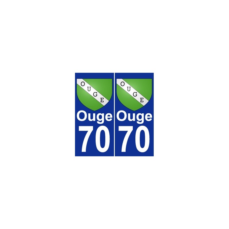 70 Ouge blason autocollant plaque immatriculation stickers ville