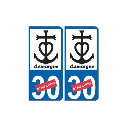 Autocollant plaque auto croix camarguaise Camargue logo 2 numéro ...