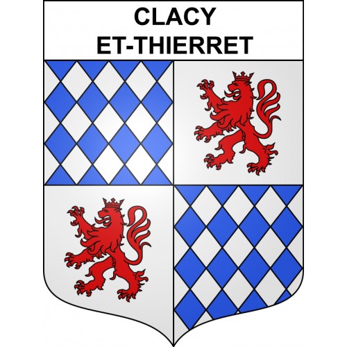 Clacy-et-Thierret 02 ville sticker blason écusson autocollant adhésif ...