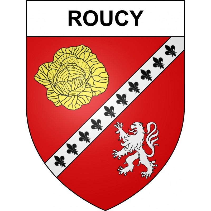 Roucy 02 ville Stickers blason autocollant adhésif sticker écusson