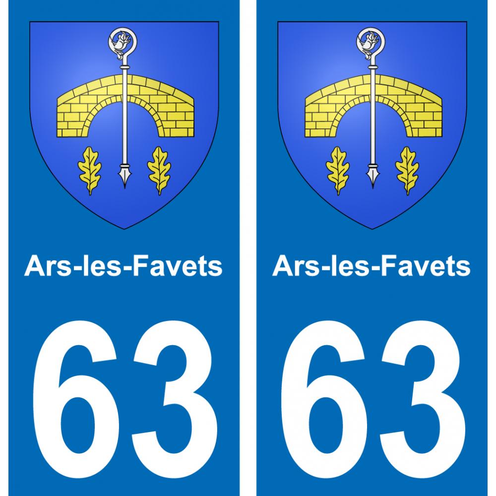 63 Ars-les-Favets blason autocollant plaque stickers ville | eBay