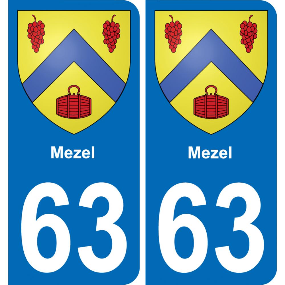 63 Mezel coat of arms sticker plate registration stickers city