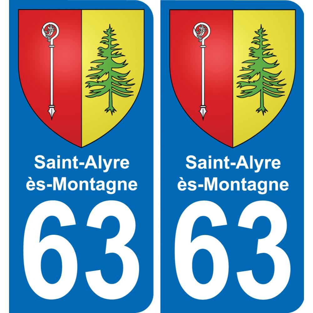 63 Saint-Alyre-ès-Montagne blason autocollant plaque stickers ville | eBay