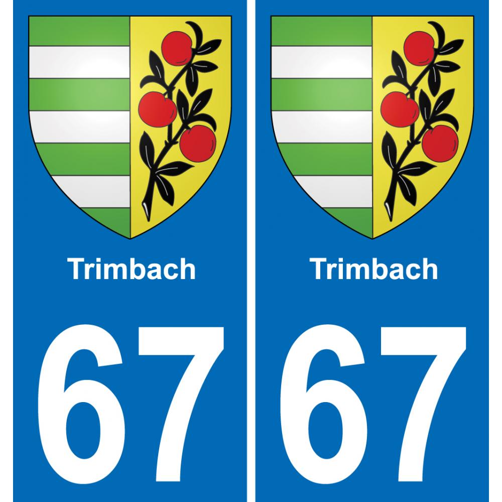 67 Trimbach autocollant sticker plaque immatriculation auto ville | eBay