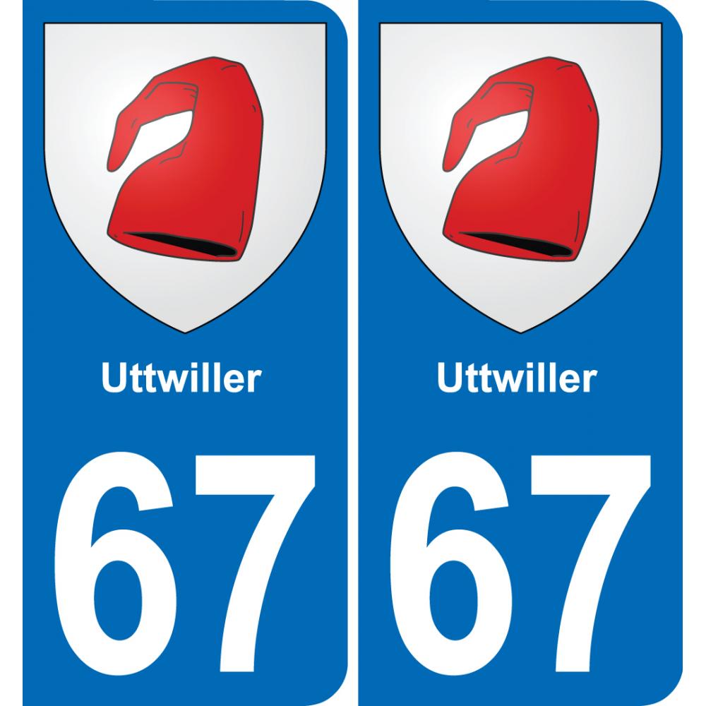 67 Uttwiller autocollant sticker plaque immatriculation auto ville | eBay