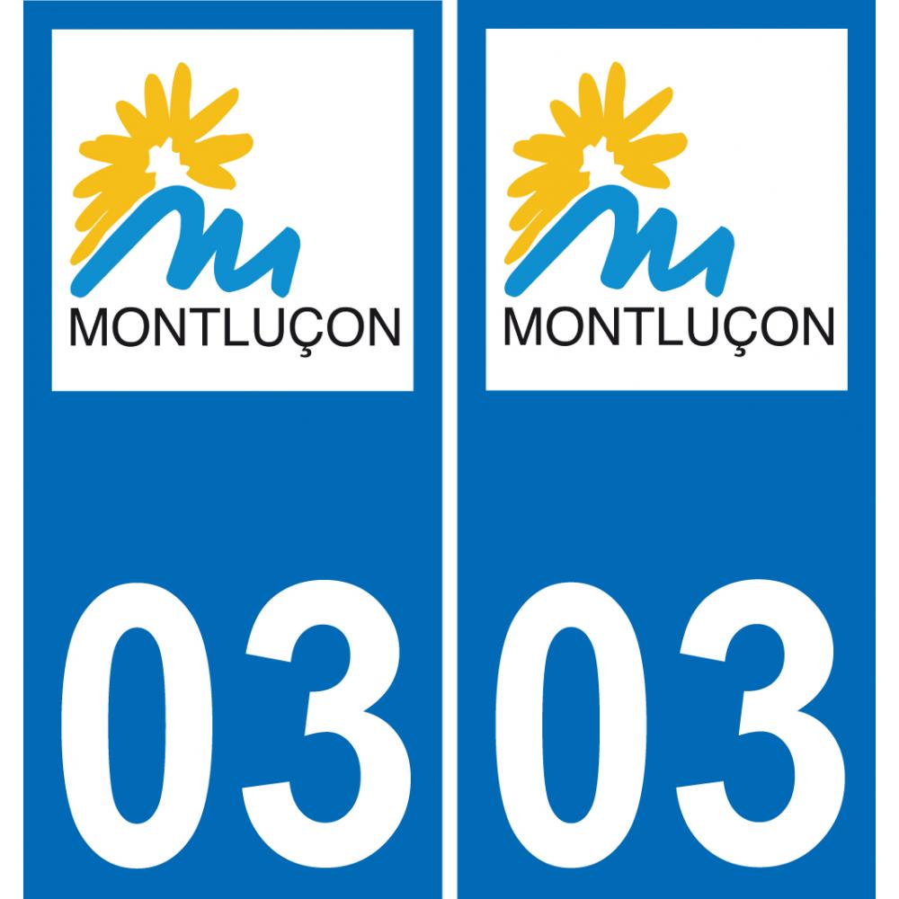03 Montluçon logo autocollant plaque immatriculation auto ville sticker ...