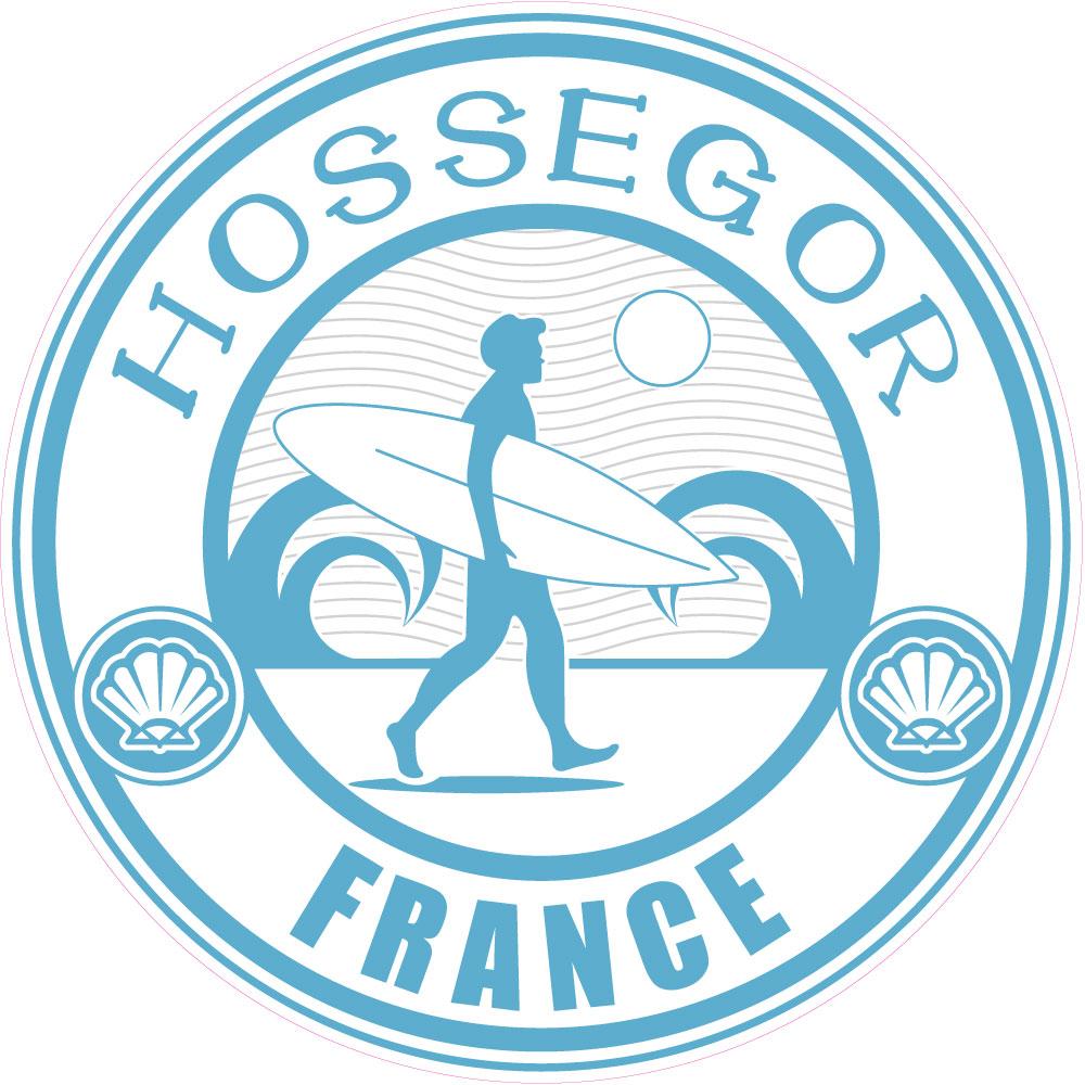 Hossegor France Surf vague mer coquillage soleil autocollant sticker ...