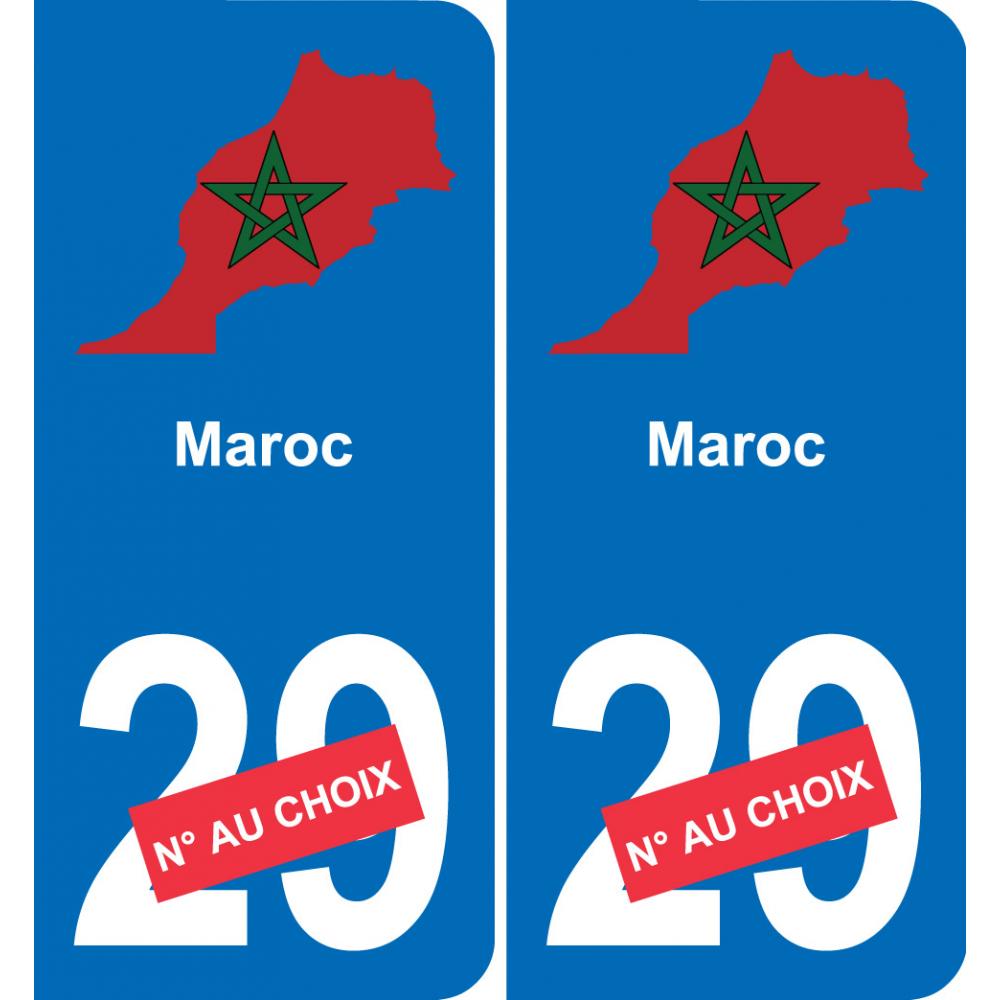 Maroc carte drapeau autocollant sticker plaque immatriculation
