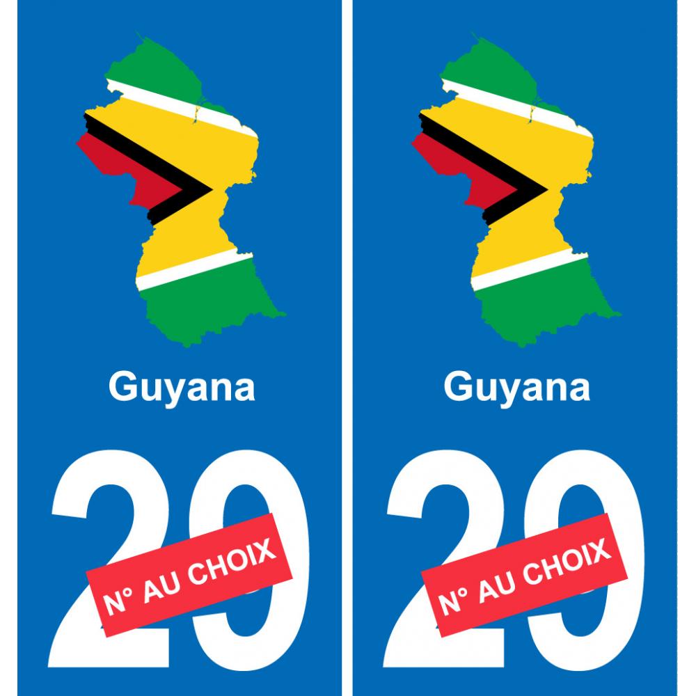 guyana map flag sticker sticker plaque immatriculation