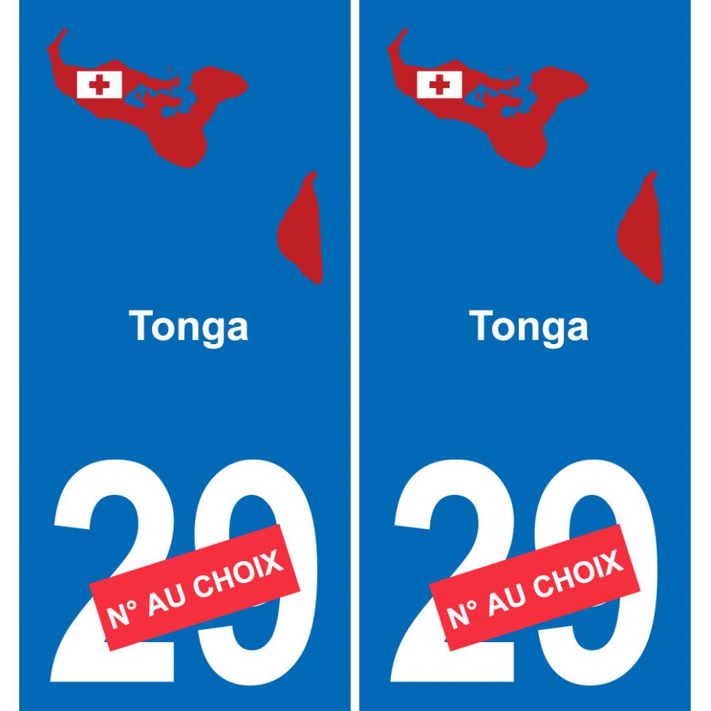 tonga carte drapeau autocollant sticker plaque immatriculation