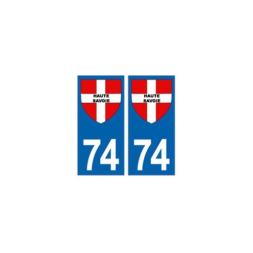 74 croix hautes savoie Autocollant plaque immatriculation blason ...