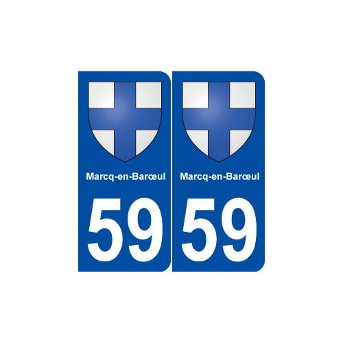 59 Marcq-en-Barœul blason autocollant plaque stickers ville | eBay